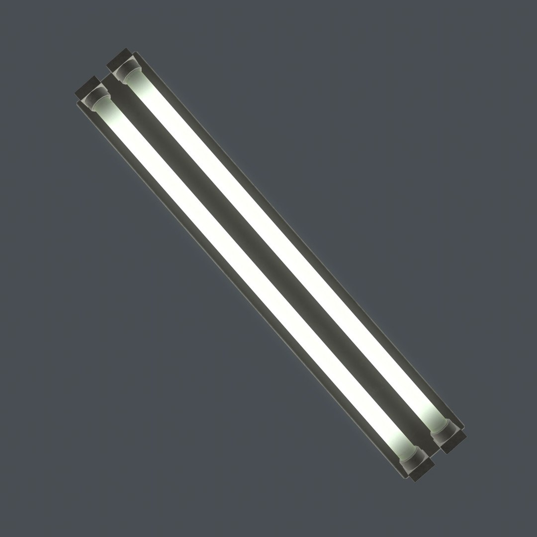 Fluorescent Lamp Ceiling 3d Obj