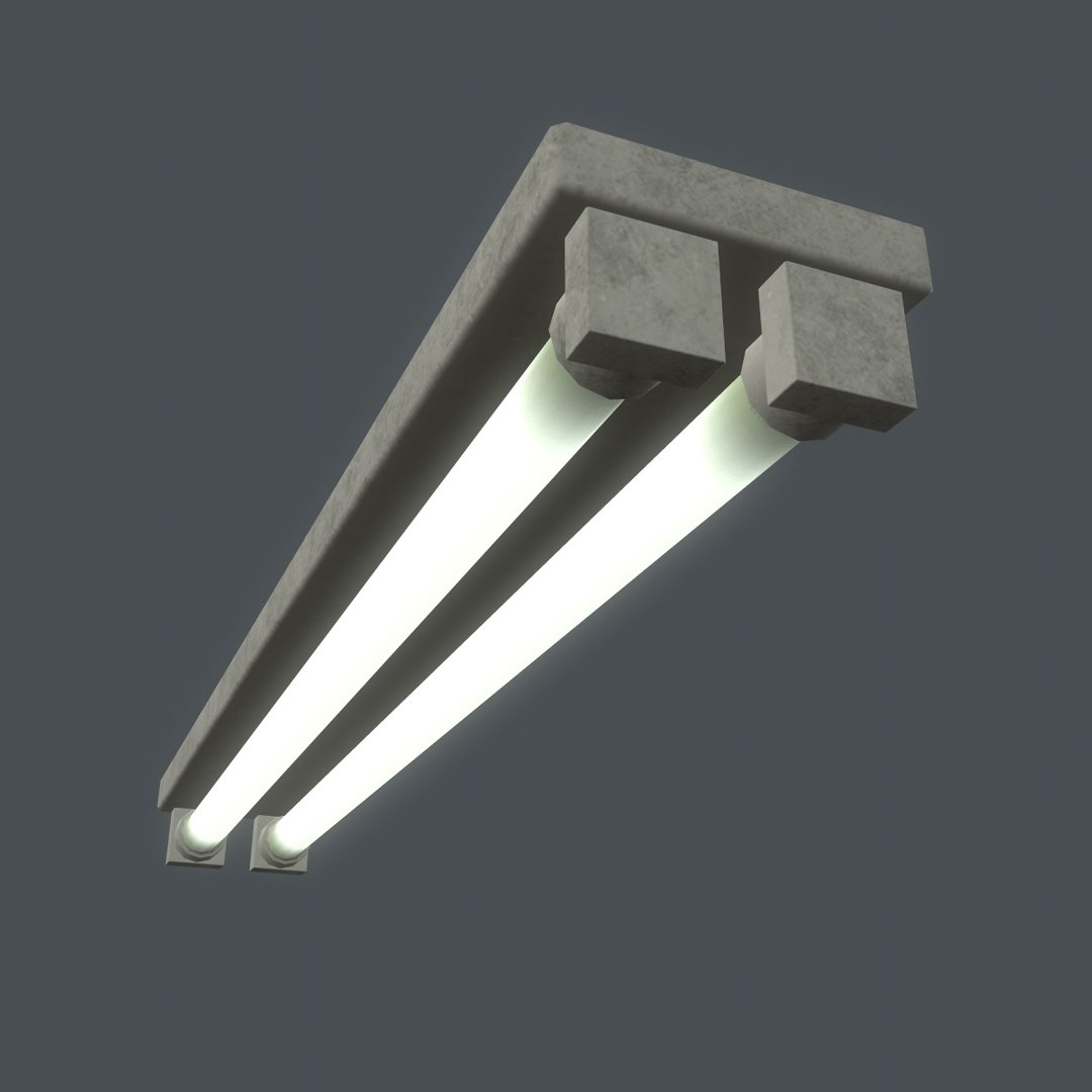 Fluorescent Lamp Ceiling 3d Obj