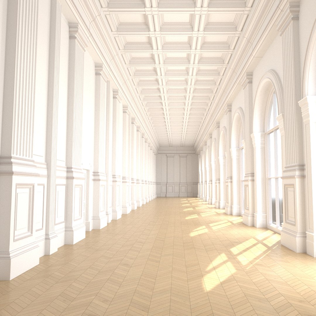 3D classic corridor interior - TurboSquid 1642850
