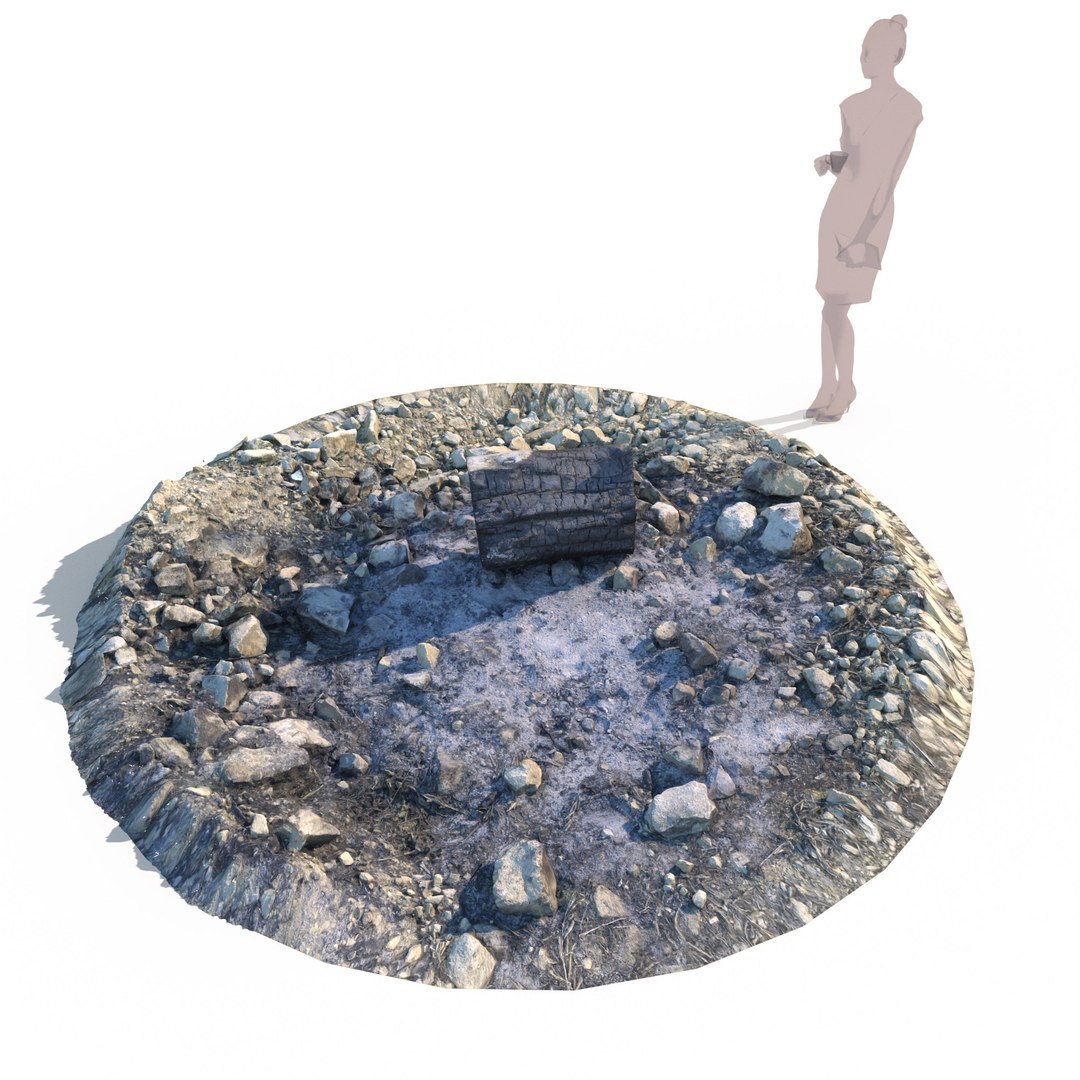Fire Pit With A Burned Stump A 3D Model - TurboSquid 1737257