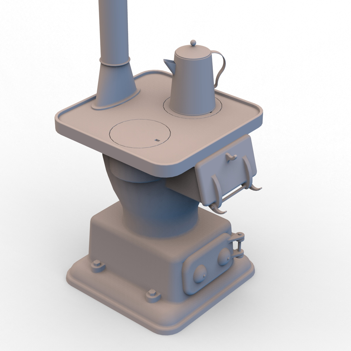 3d potbelly stove model