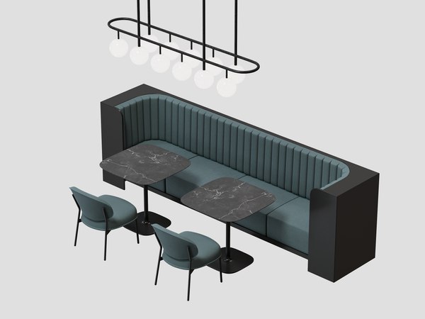 booth restaurant seating 3d model