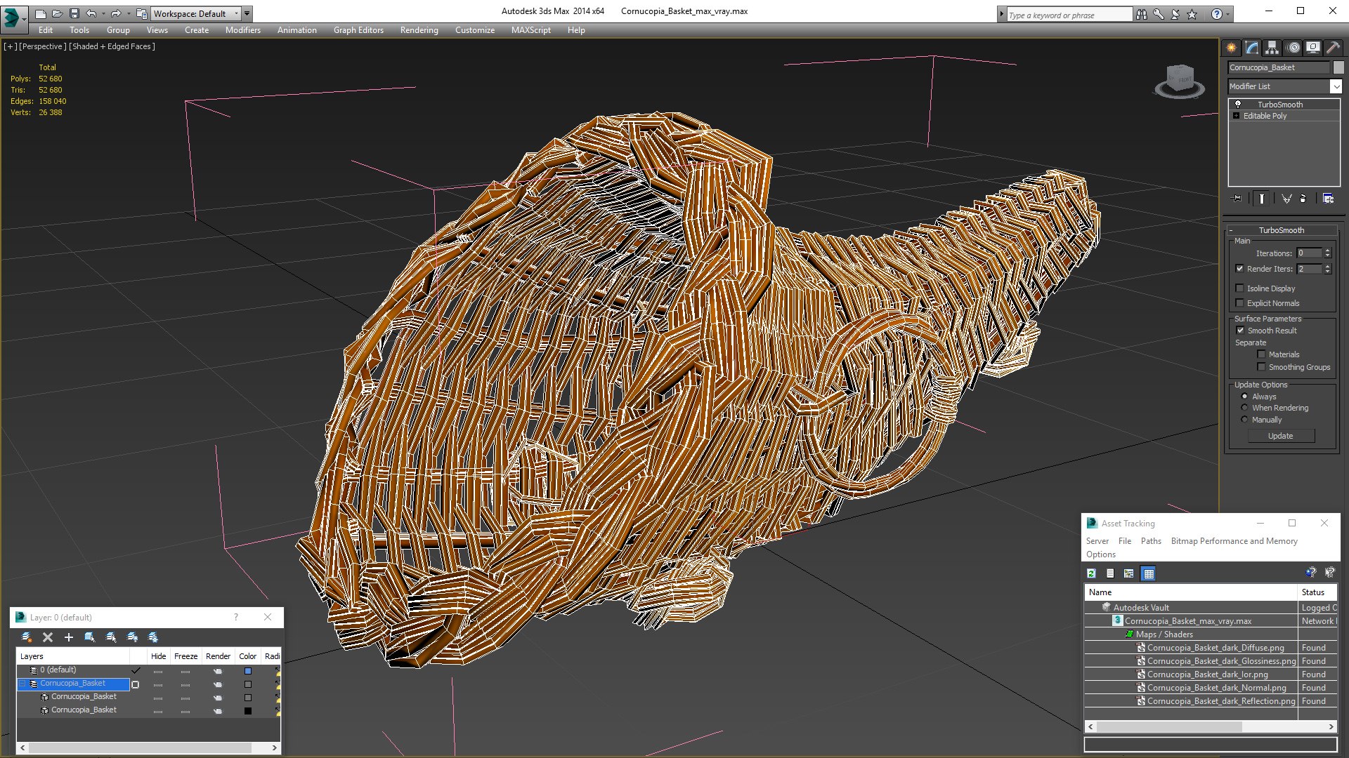 3D Cornucopia Basket model - TurboSquid 1868505