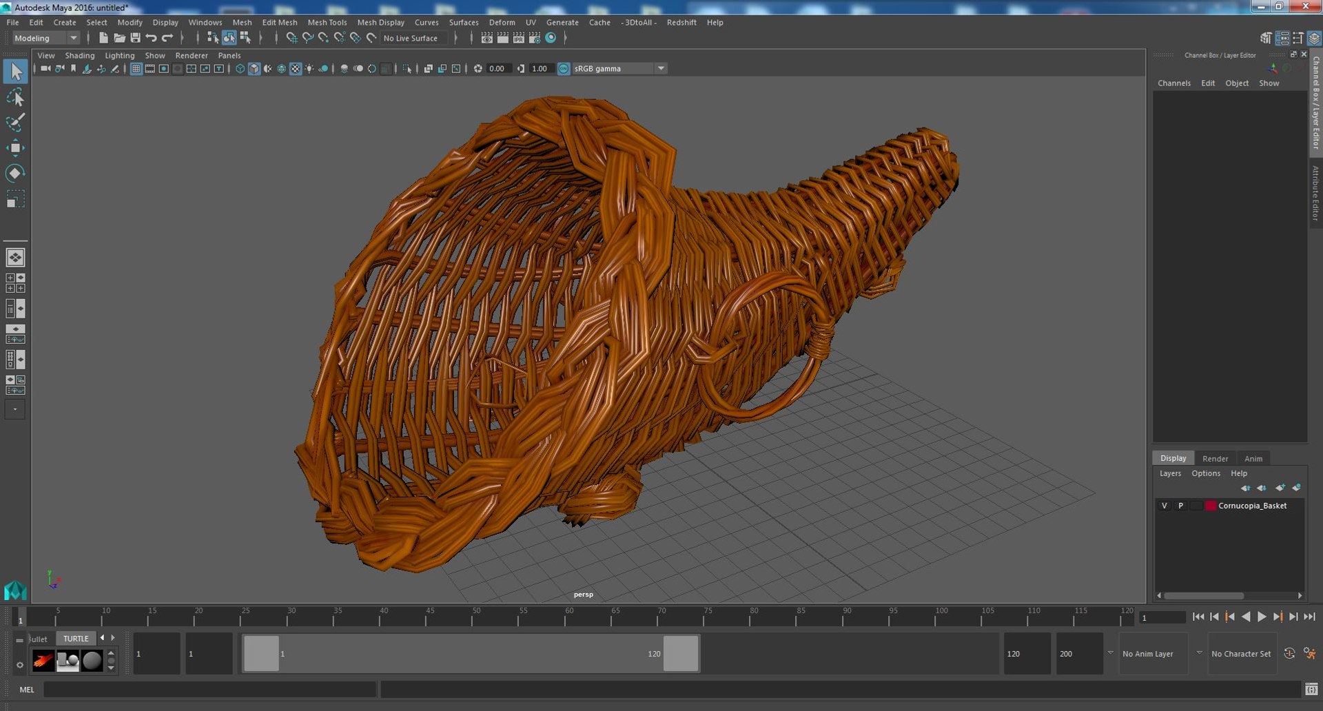 3D Cornucopia Basket model - TurboSquid 1868505