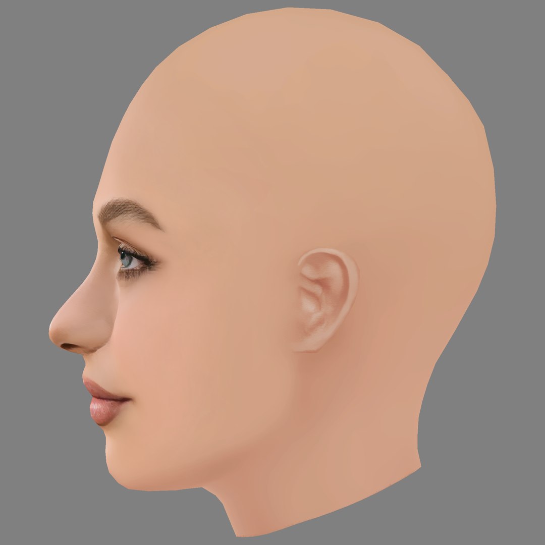 Maddie Ziegler Head - No Hair - Low Poly Head For Game Model ...