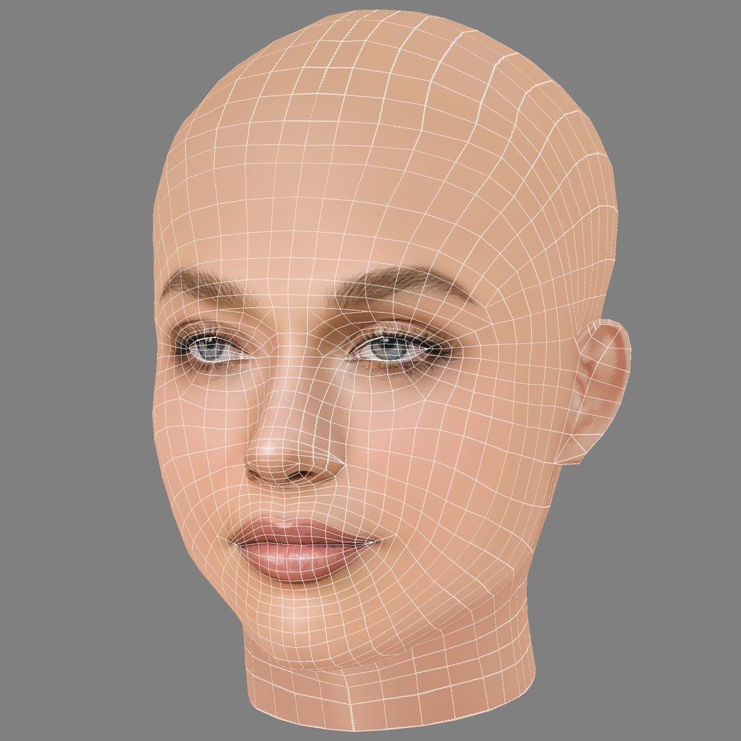 Maddie Ziegler Head - No Hair - Low Poly Head For Game Model ...
