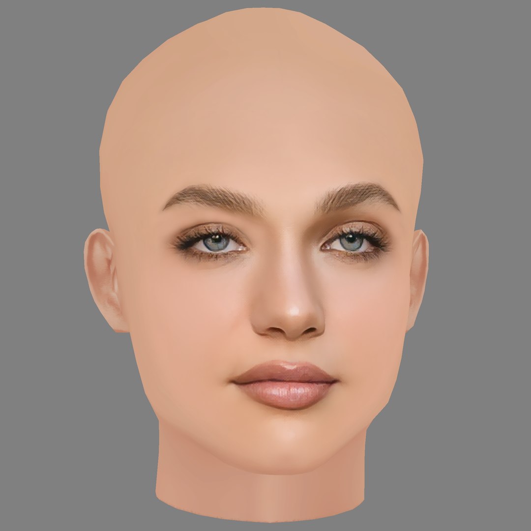 Maddie Ziegler Head - No Hair - Low Poly Head For Game Model ...
