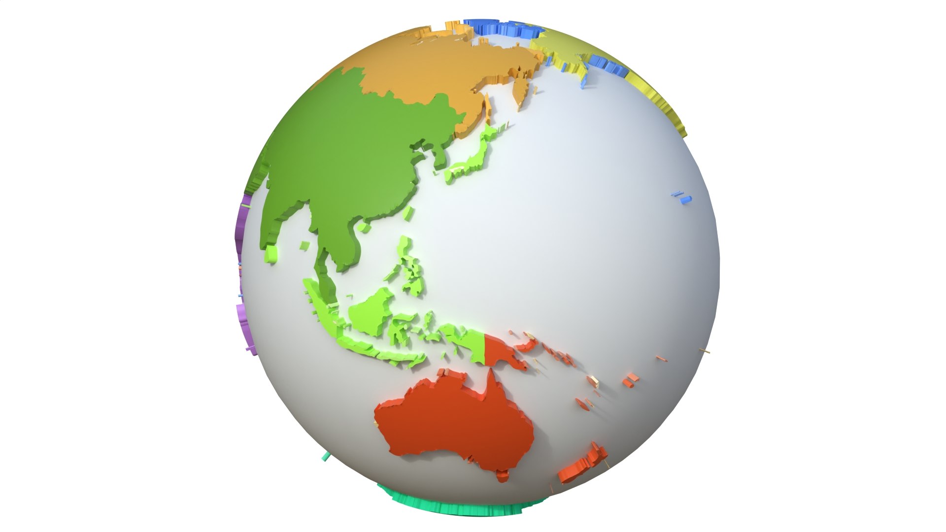 3D Continents Map Globe - TurboSquid 2347326