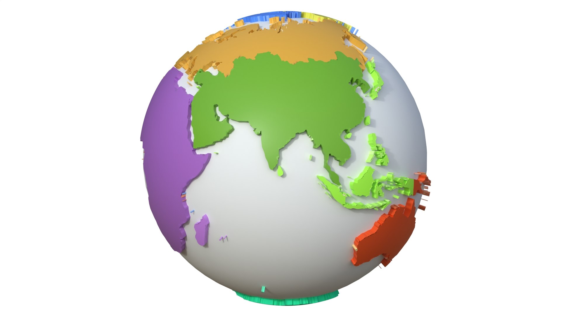 3D Continents Map Globe - TurboSquid 2347326