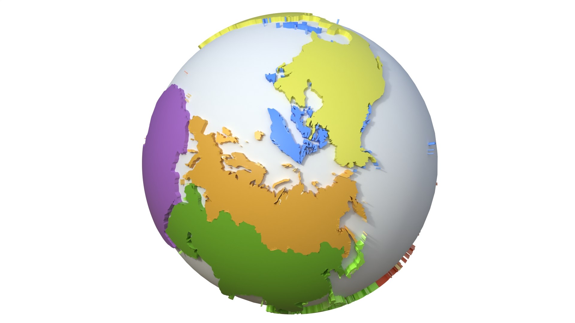 3D Continents Map Globe - TurboSquid 2347326