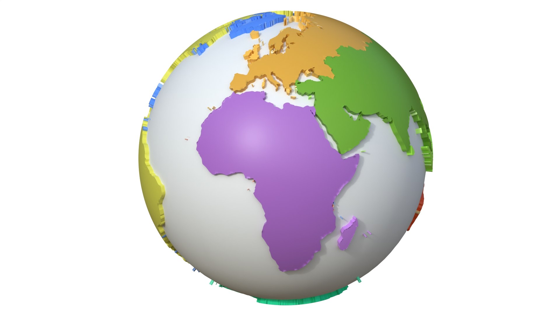 3D Continents Map Globe - TurboSquid 2347326