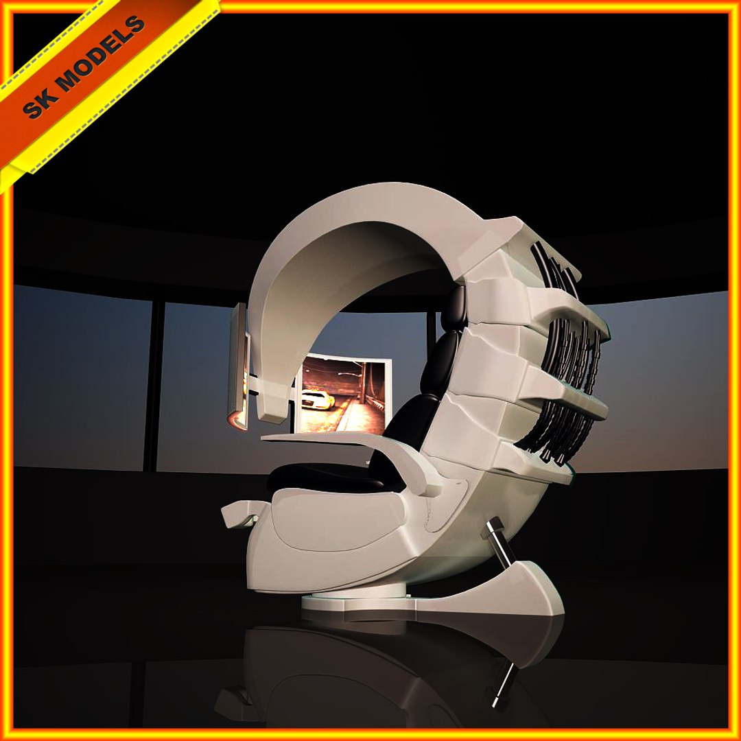 3d Hitech Modern Chair Work Station Model
