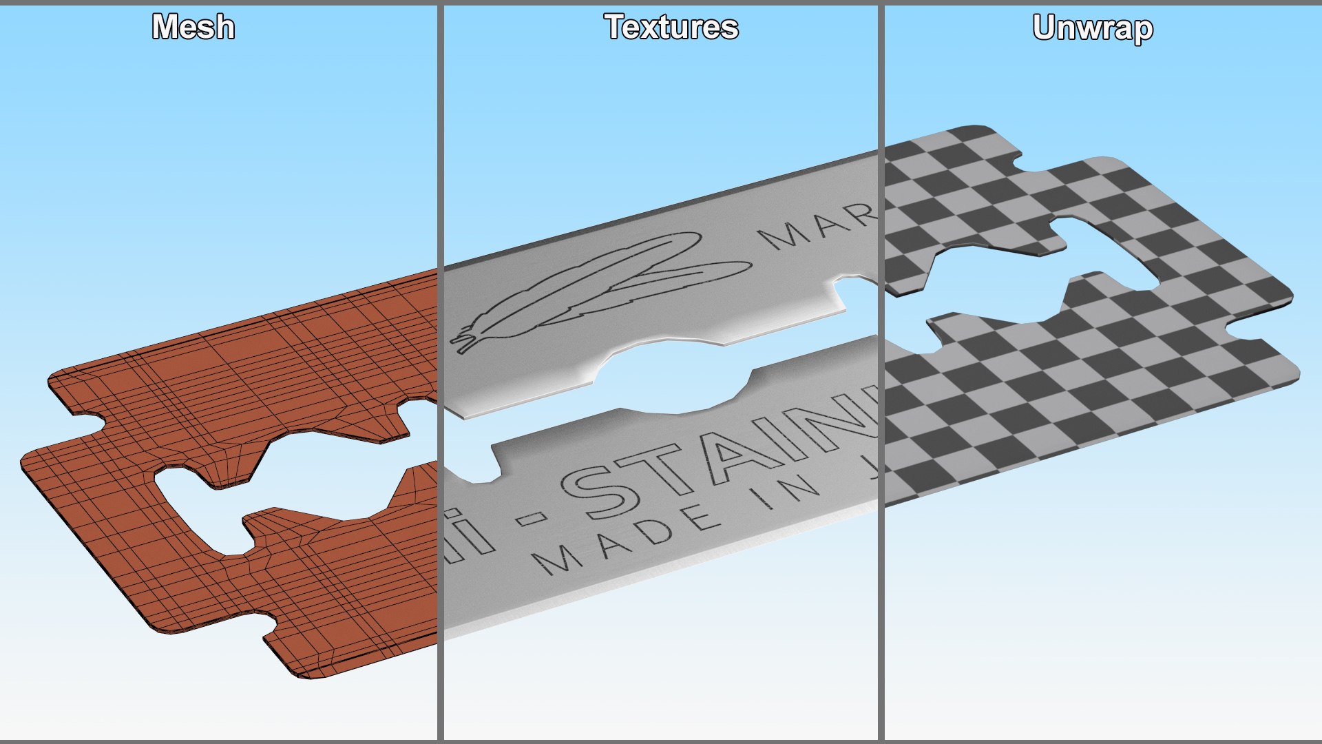 Razor Blade Feather 3D - TurboSquid 1944999