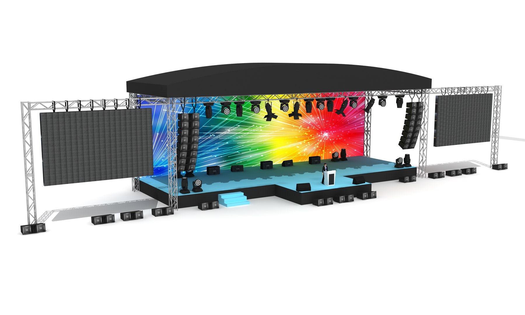 Big Stage Truss 3D Model - TurboSquid 1530936