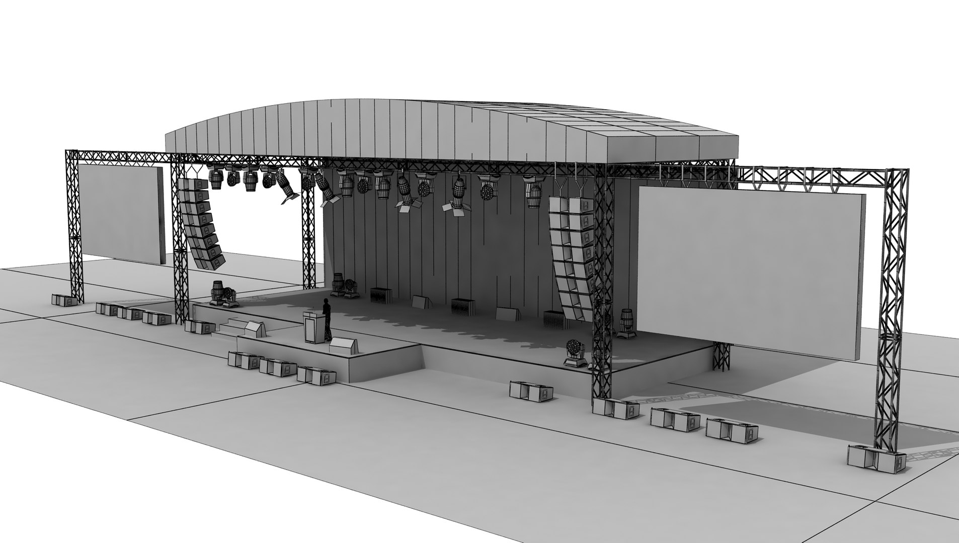 Big Stage Truss 3D Model - TurboSquid 1530936