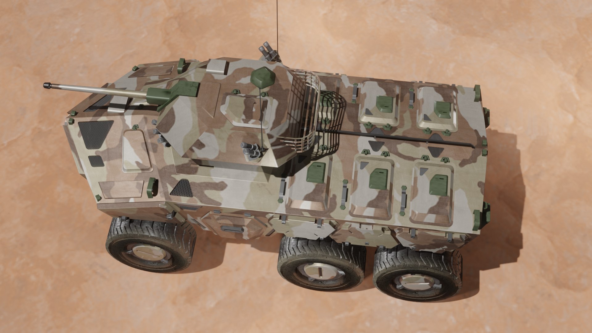 Sci-fi APC Desert Camouflage Model - TurboSquid 2125322