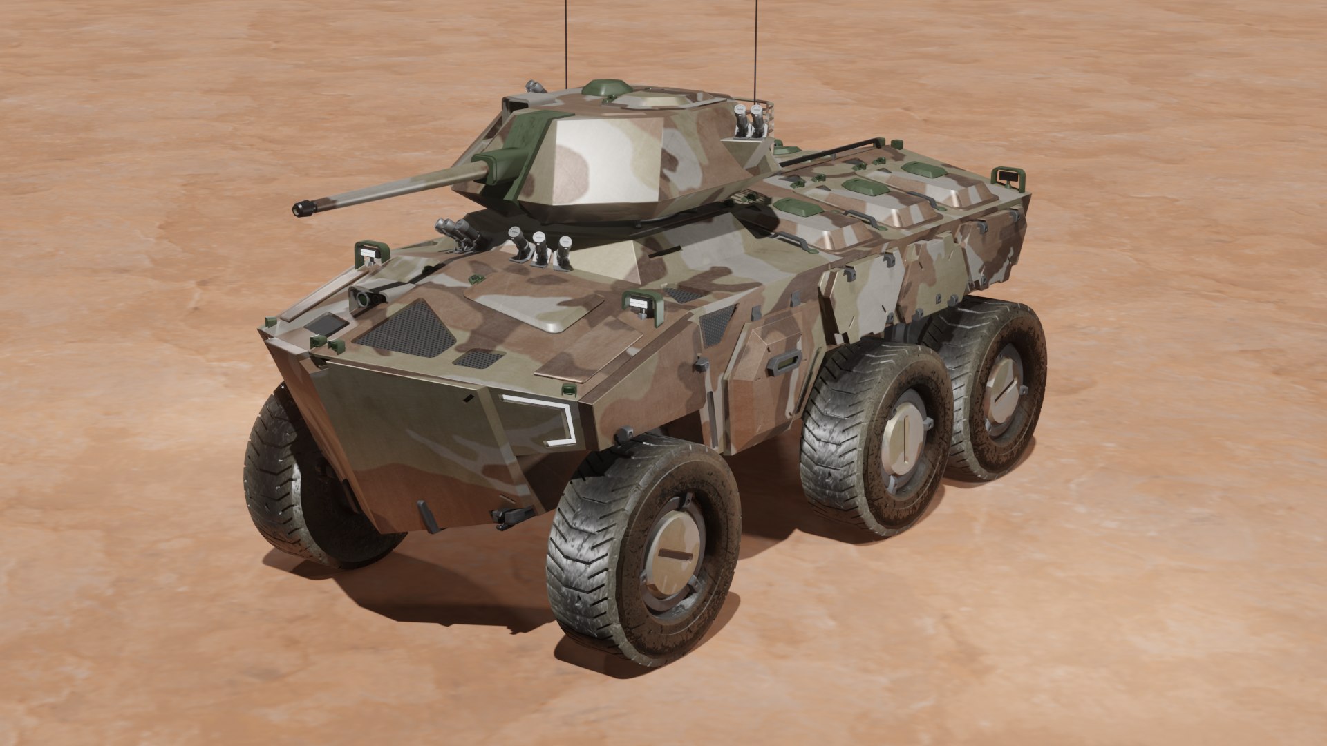 Sci-fi APC Desert Camouflage Model - TurboSquid 2125322