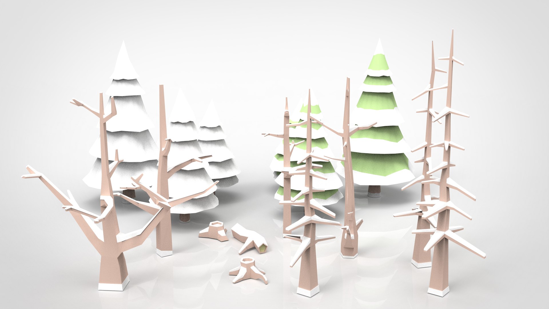 Winter Trees Polys Model - TurboSquid 1361515
