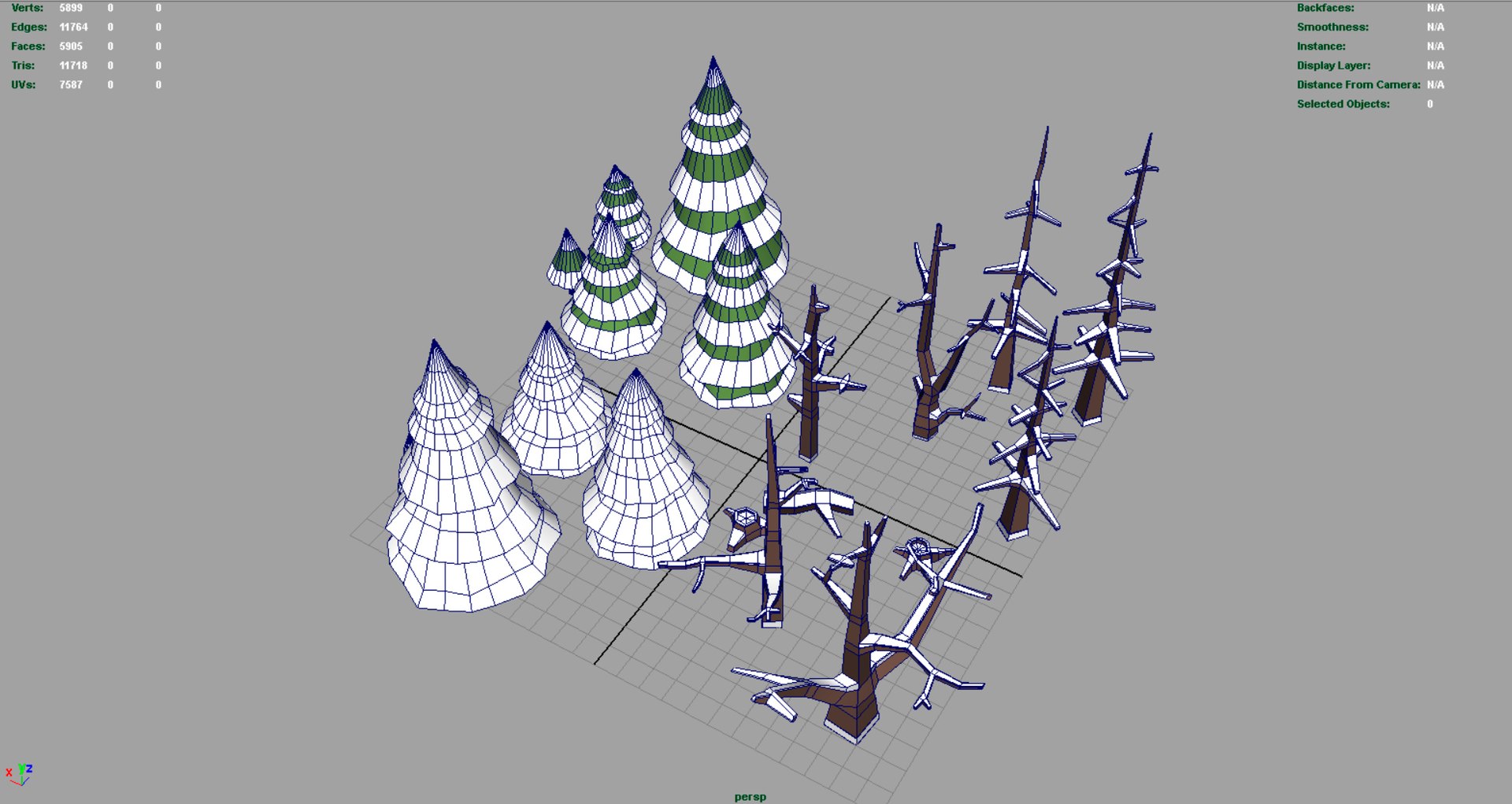 Winter Trees Polys Model - TurboSquid 1361515
