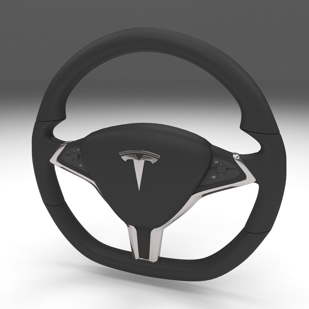 3d model tesla s steering wheel