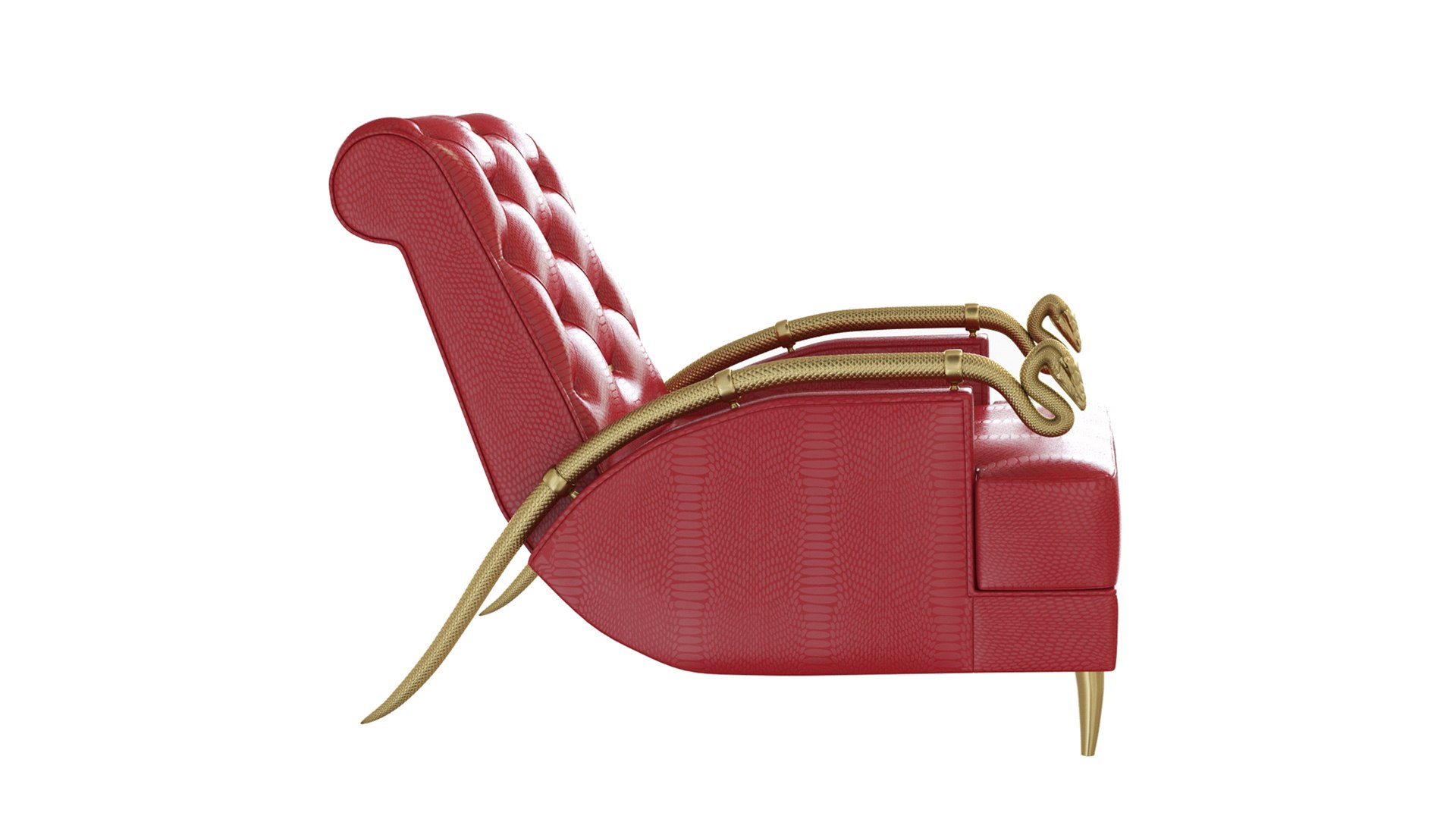 ROBERTO CAVALLI Snake Armchair Red Model - TurboSquid 1986766