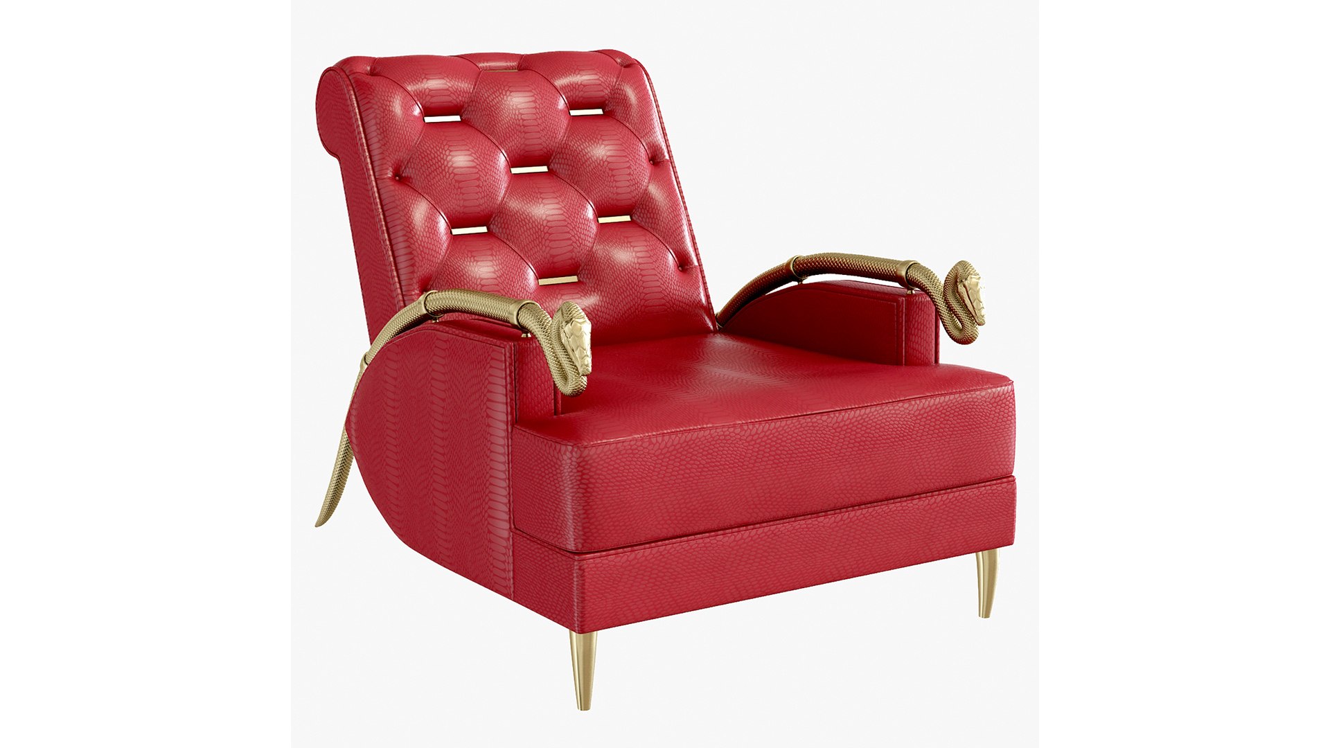 ROBERTO CAVALLI Snake Armchair Red Model - TurboSquid 1986766