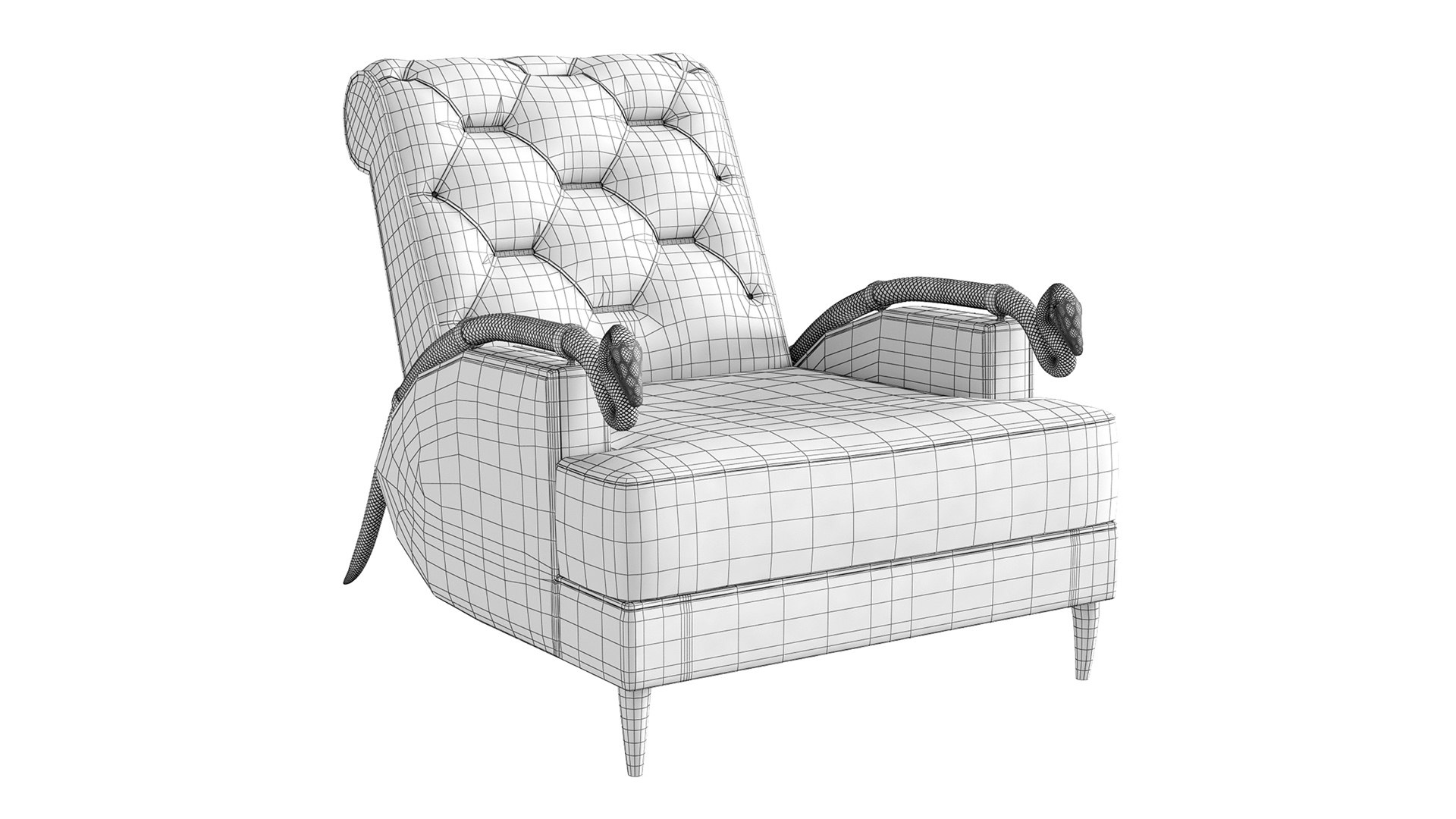 ROBERTO CAVALLI Snake Armchair Red Model - TurboSquid 1986766