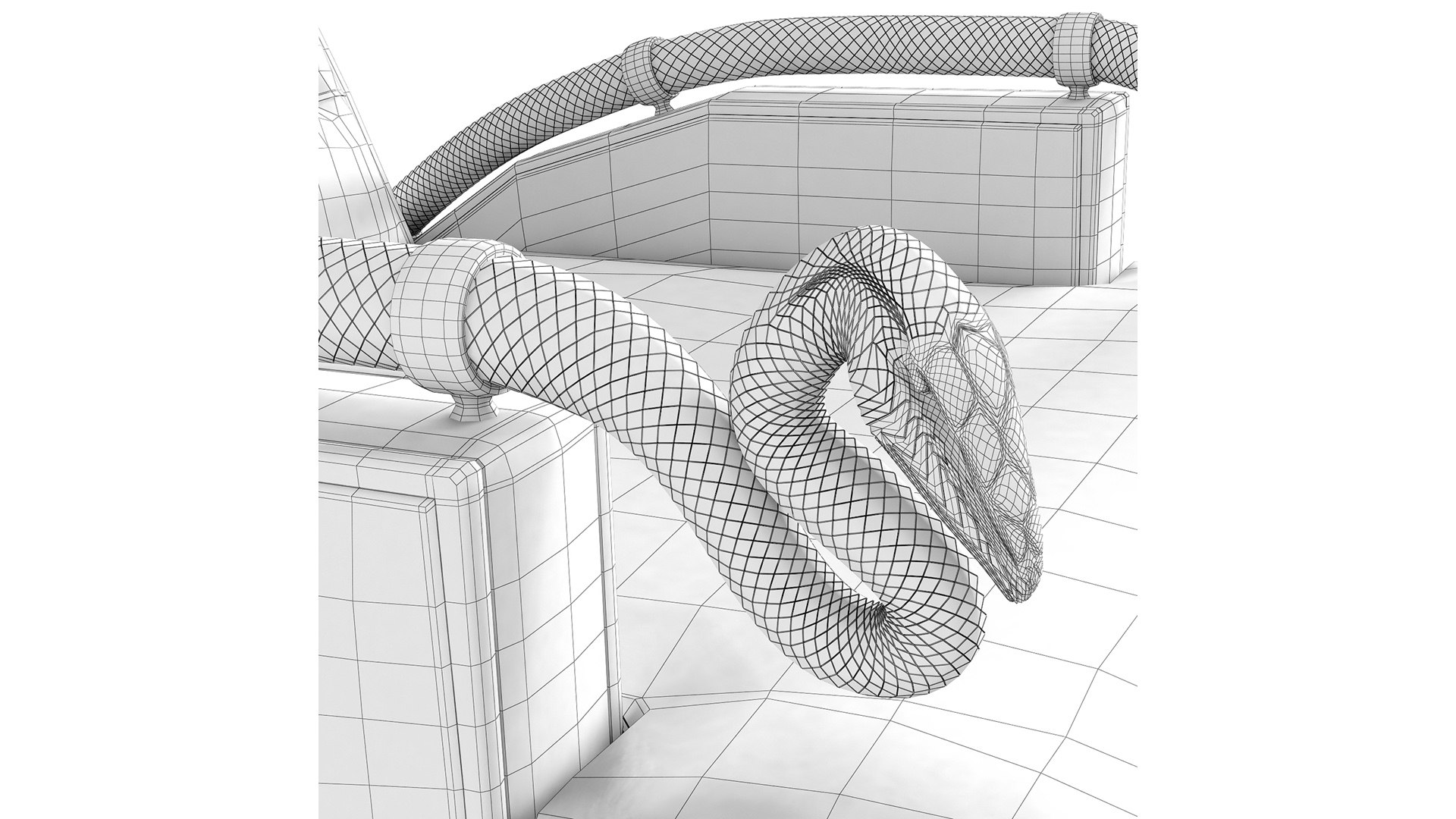 ROBERTO CAVALLI Snake Armchair Red Model - TurboSquid 1986766