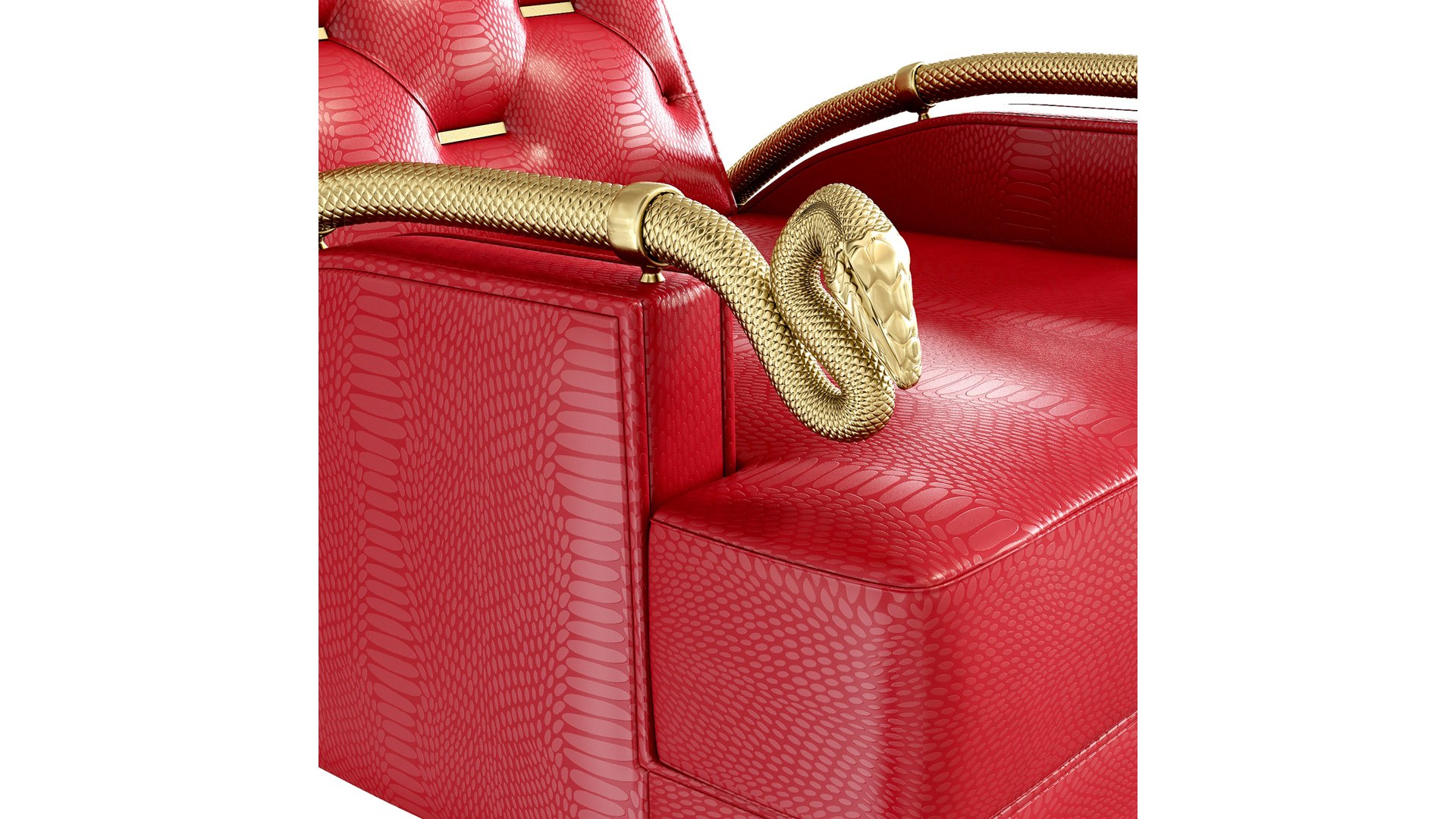 ROBERTO CAVALLI Snake Armchair Red Model - TurboSquid 1986766