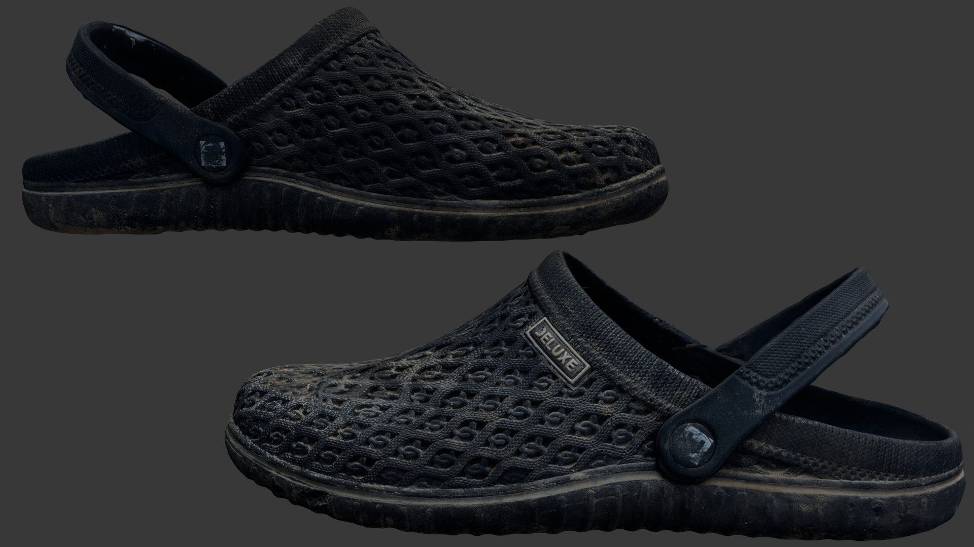 3D Model Worn Black Mesh Clogs 3D Scan - TurboSquid 2400233