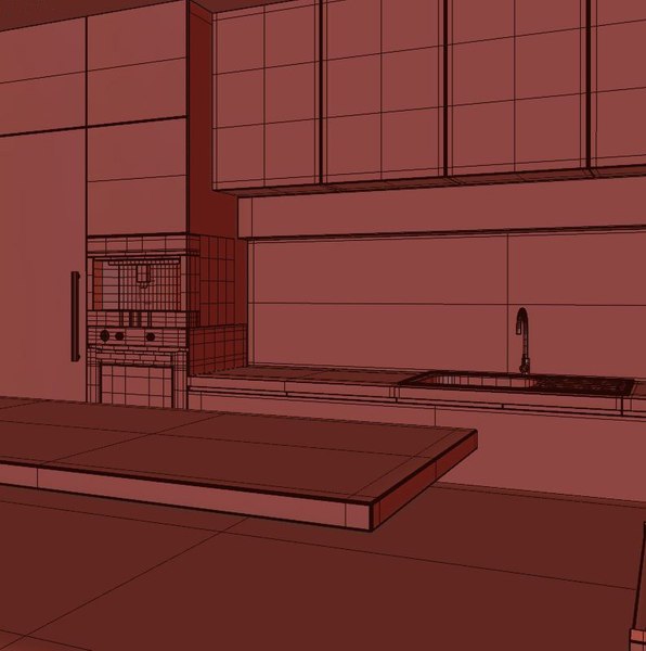 modelo 3d interior residencial de cocina moderna - TurboSquid 1858802