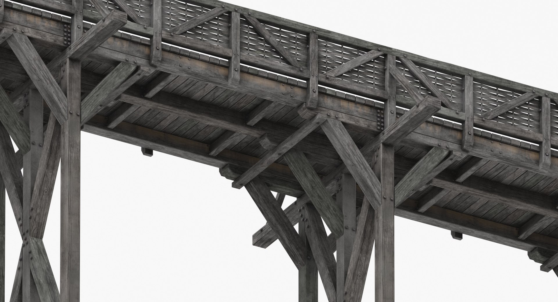 Medieval Wooden Bridge Tiled 5 Sections 3D - TurboSquid 1818774