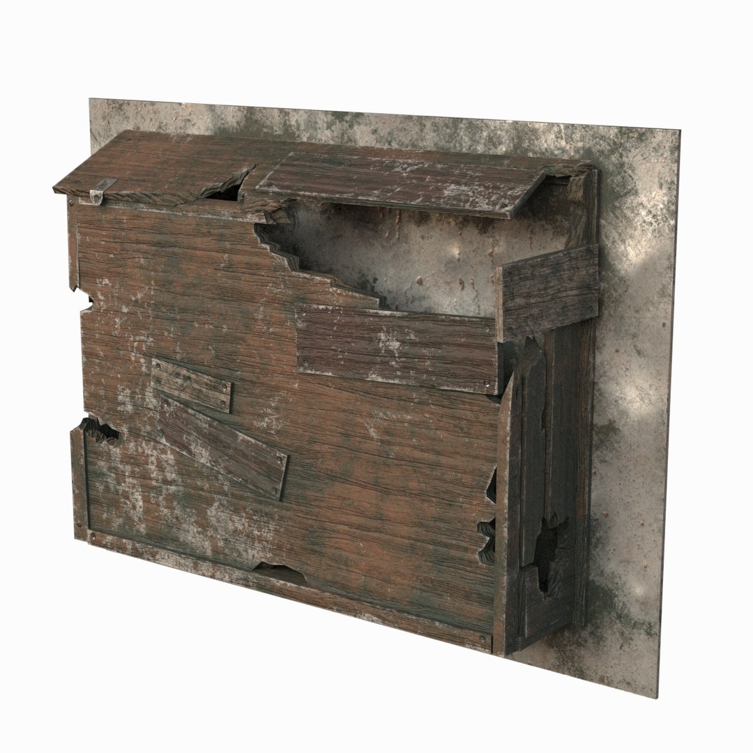 Post Apocalyptic Wooden Wall Crate 3D model - TurboSquid 1832514