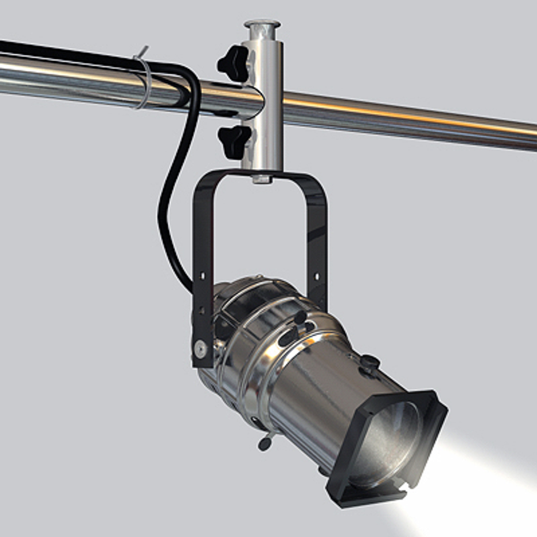 3d theatre stage light spotlight model