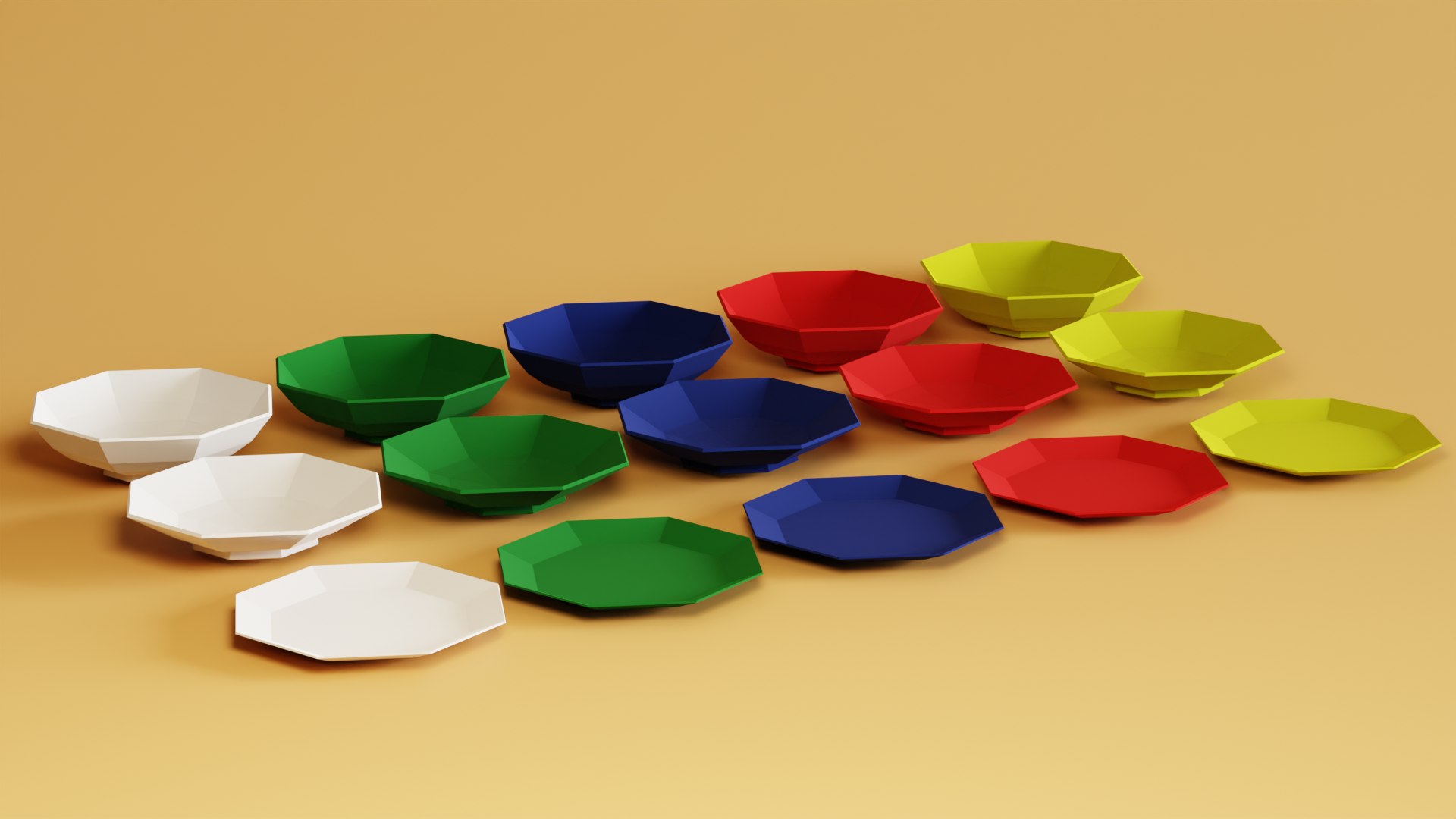 3D Low Poly Plate Collection Model - TurboSquid 1805348