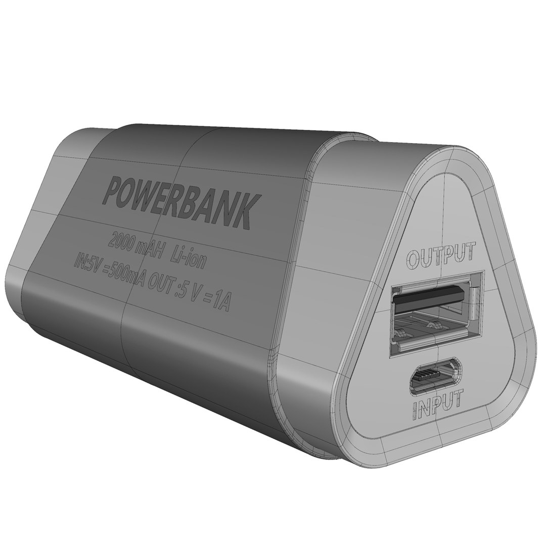 3d model of powerbank power bank