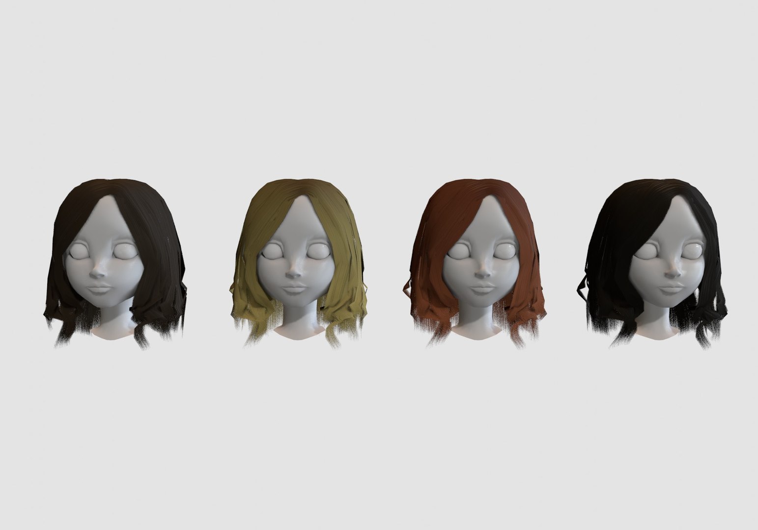 3D Hairstyle In 4 Colors - TurboSquid 1899493