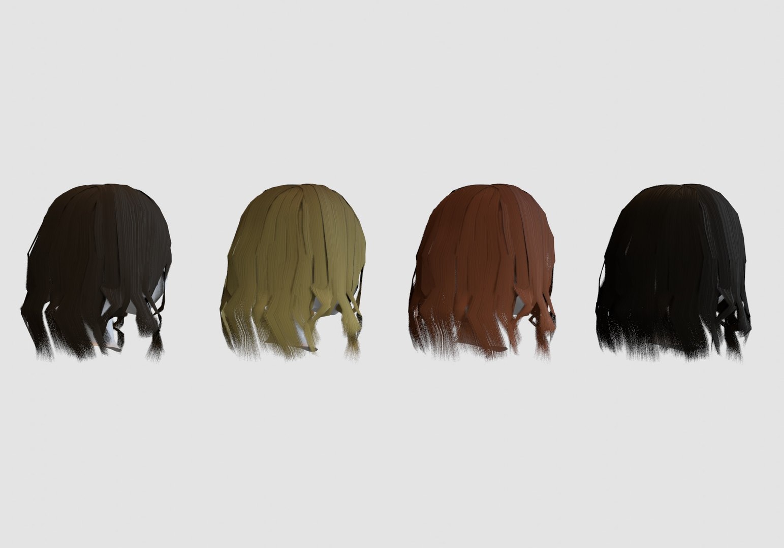3D Hairstyle In 4 Colors - TurboSquid 1899493