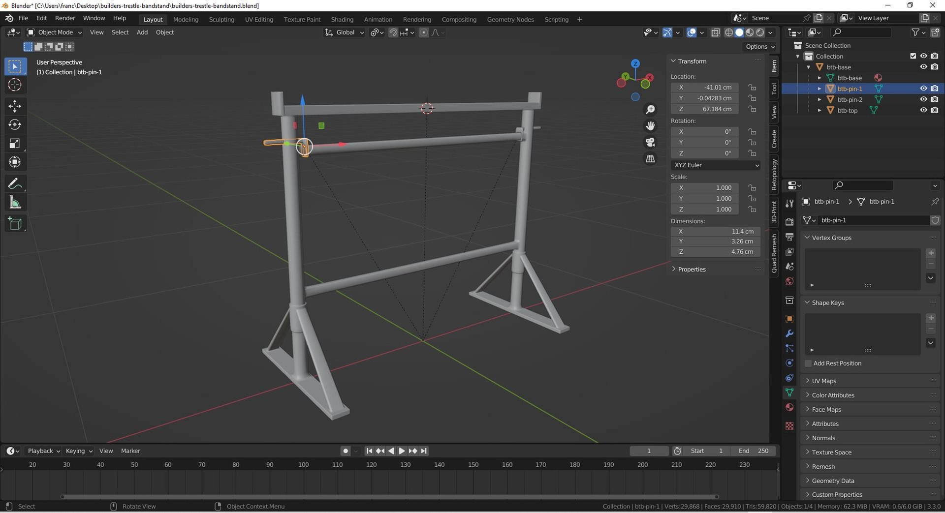 Builders Trestle Bandstand 3D Model - TurboSquid 2000500