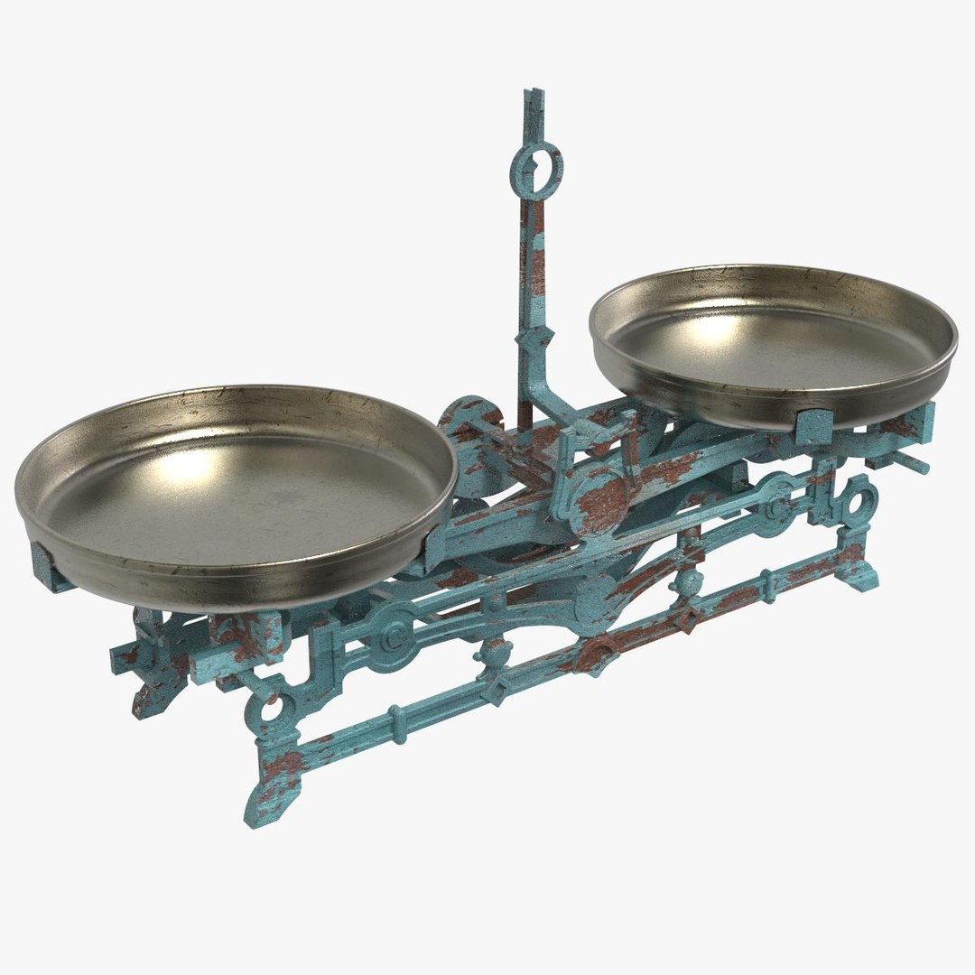 antique cast iron scales 3d model