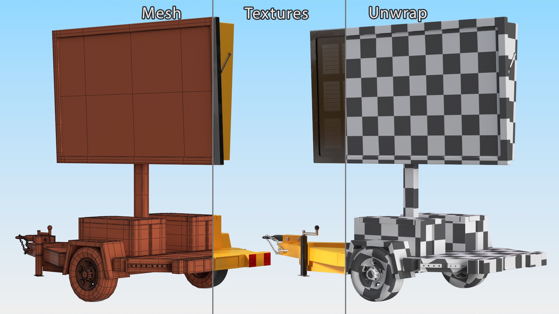 3D Electronic Traffic Message Sign Turned Off Model - TurboSquid 2099518