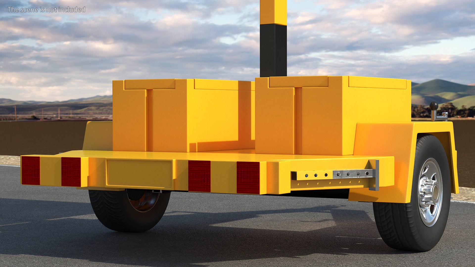 3D Electronic Traffic Message Sign Turned Off model - TurboSquid 2099518