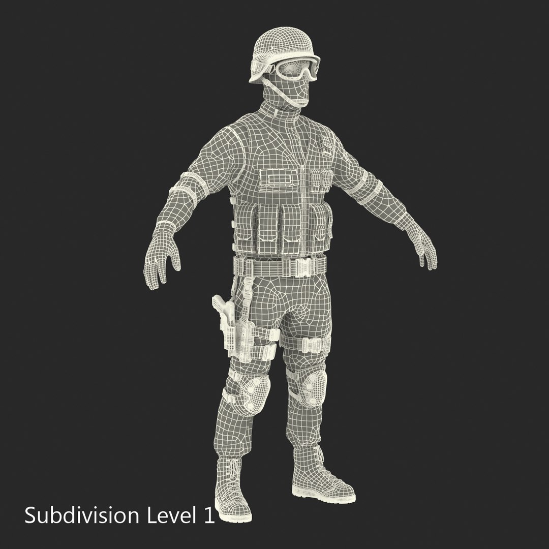 3d Model Swat Man Rigged