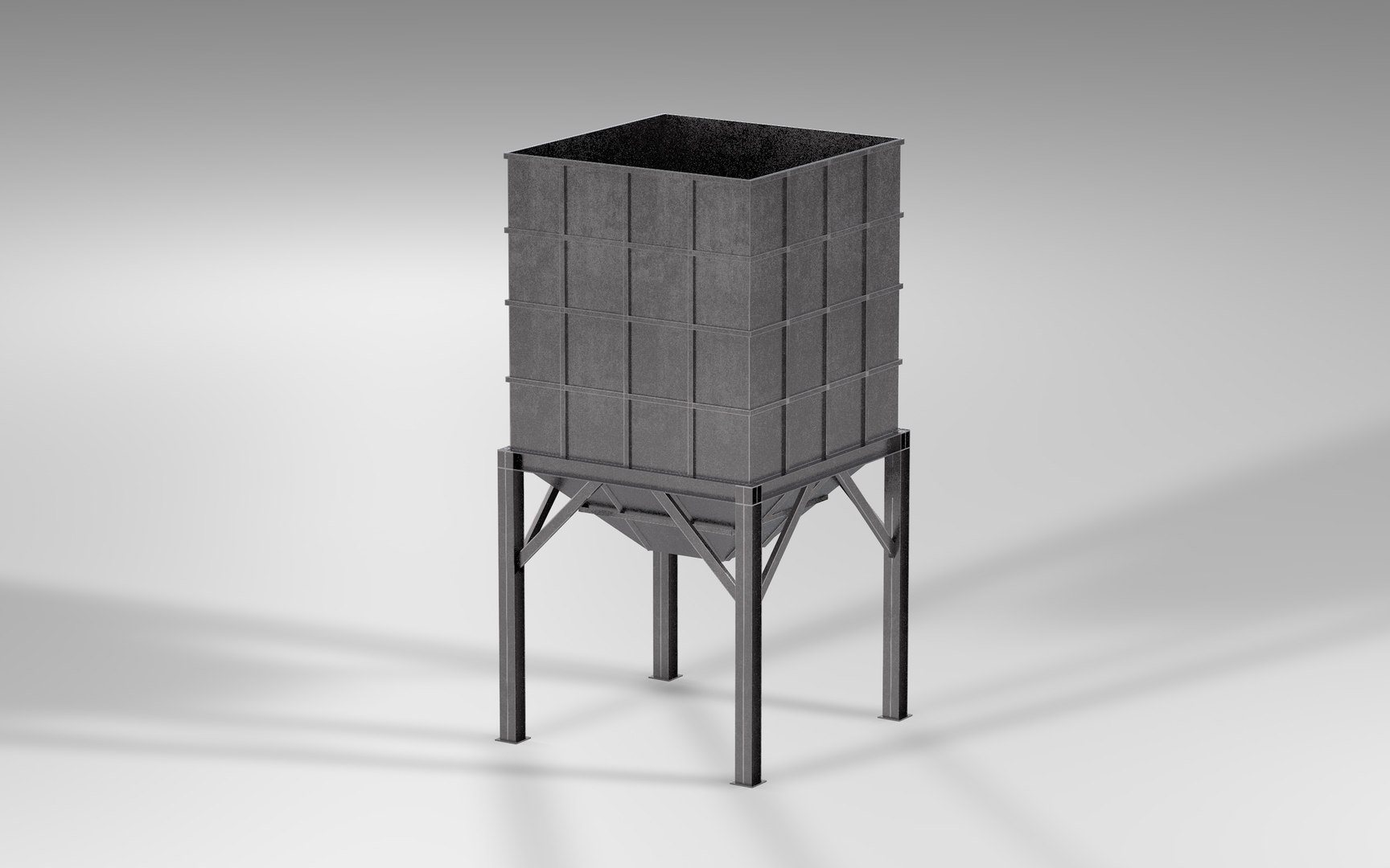 3D Cubic Industrial Steel Hopper - TurboSquid 2087667