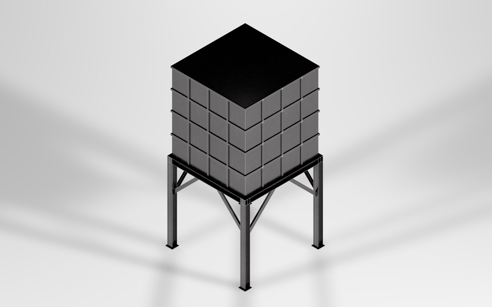 3D Cubic Industrial Steel Hopper - TurboSquid 2087667