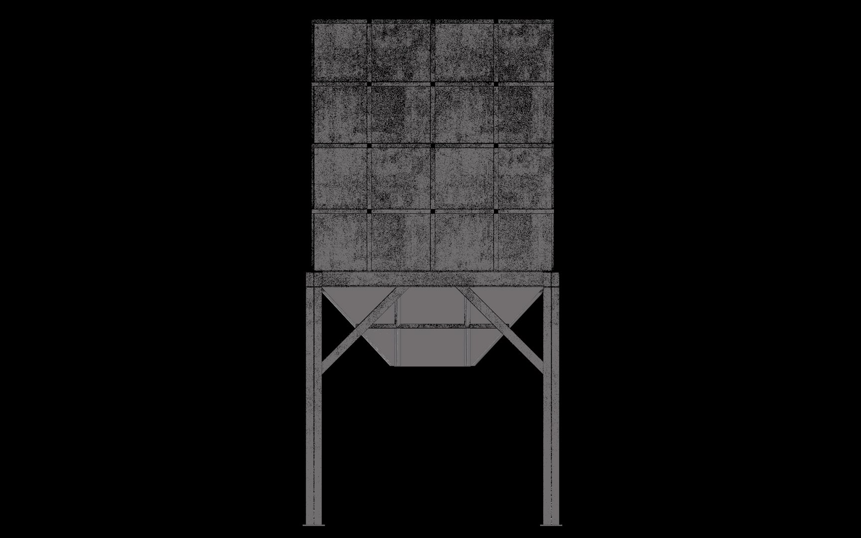 3D Cubic Industrial Steel Hopper - TurboSquid 2087667