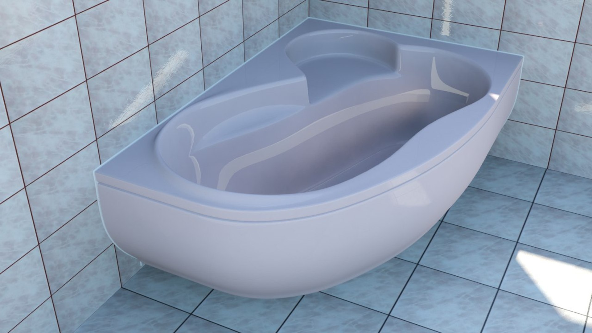 3ds Max Corner Bathtub