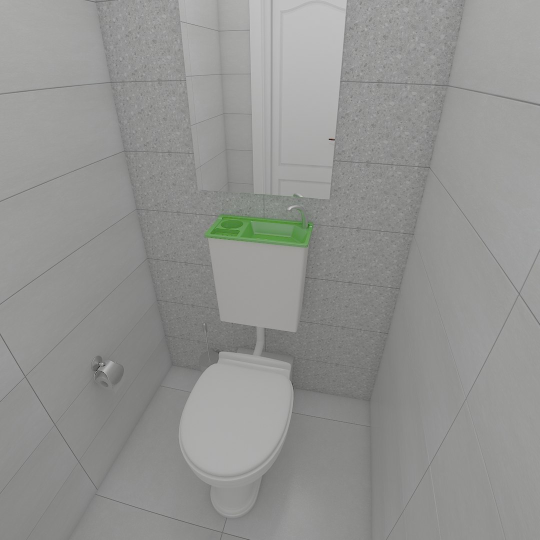 Ecosys box square wc tank 3D model - TurboSquid 2158348