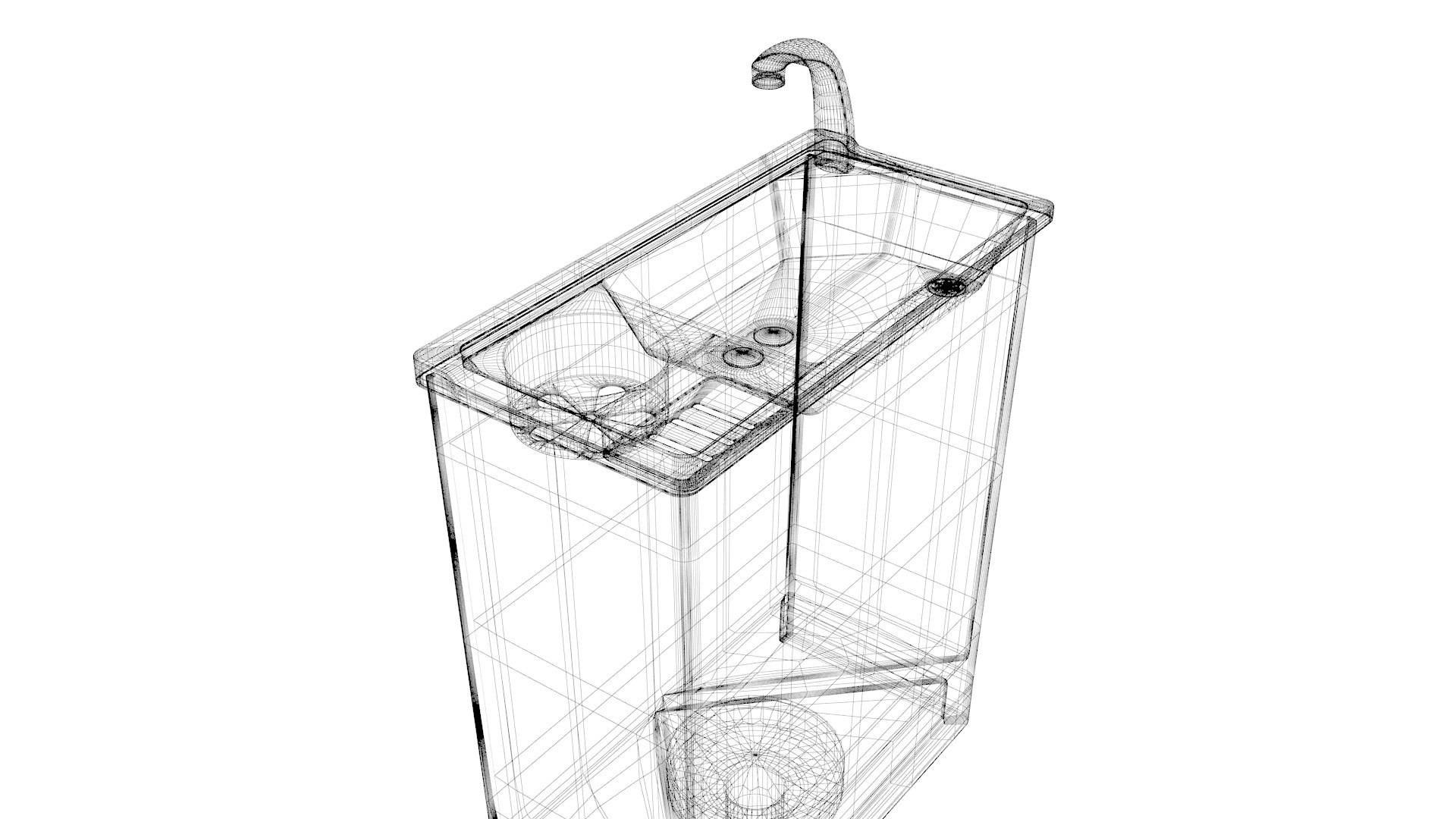 Ecosys box square wc tank 3D model - TurboSquid 2158348