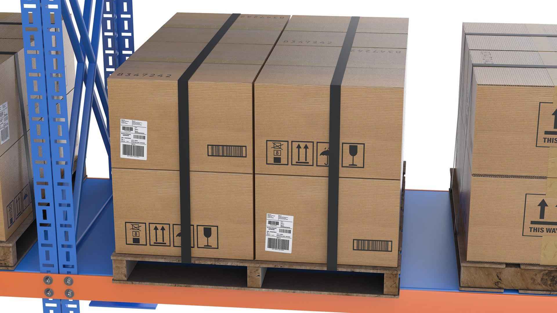 3D Metal Shelf Pallet Rack And Cardboard Boxes - TurboSquid 2348963